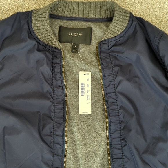 J. Crew | Jackets & Coats | Nwt Jcrew Navy Gray Bomber Jacket | Poshmark
